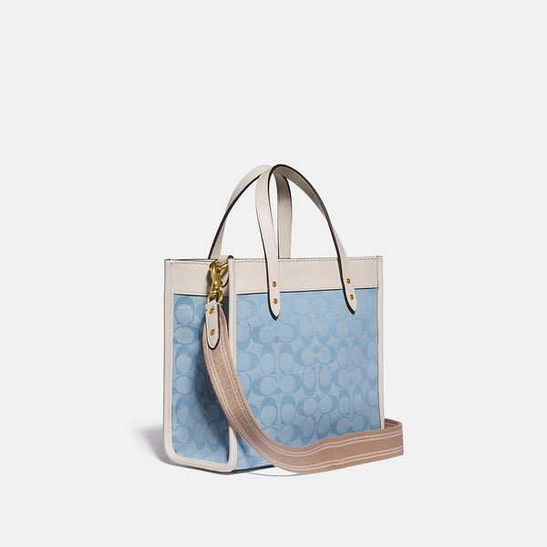 Bolsa Field Tote 22 Coach Azul - coach