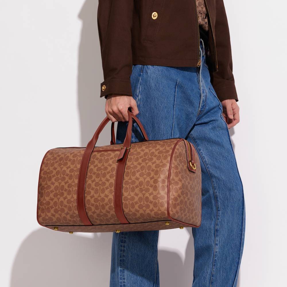 Mala Gotham Duffle Signature Coach Marrom - coach