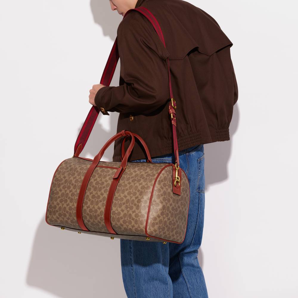 Mala Gotham Duffle Signature Coach Marrom - coach