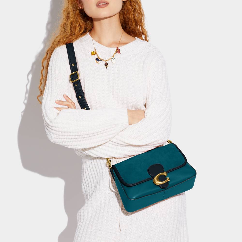 Bolsa Soft Tabby Colorblock Coach Azul - coach