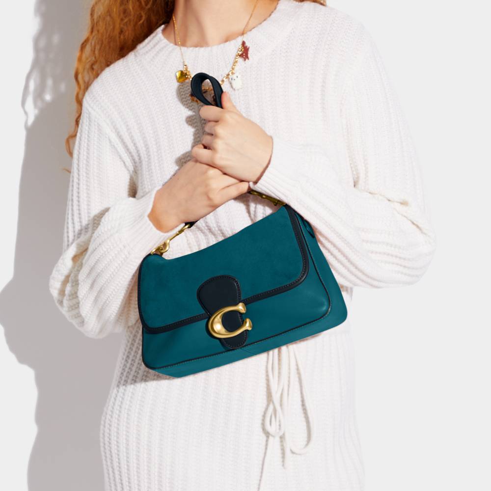 Bolsa Soft Tabby Colorblock Coach Azul - coach