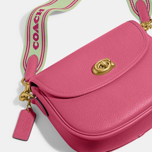 Bolsa Willow Saddle Coach Rosa - coach