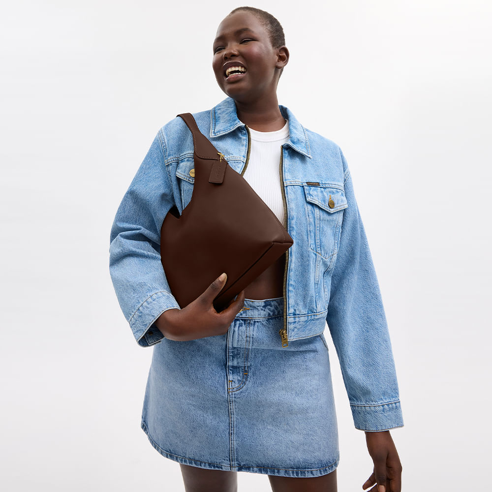 Bolsa Brooklyn Shoulder 28 Coach Marrom Escuro - coach