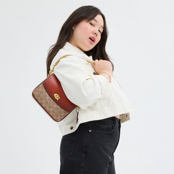 Bolsa Cassie Crossbody 19 Signature Coach Marrom - coach