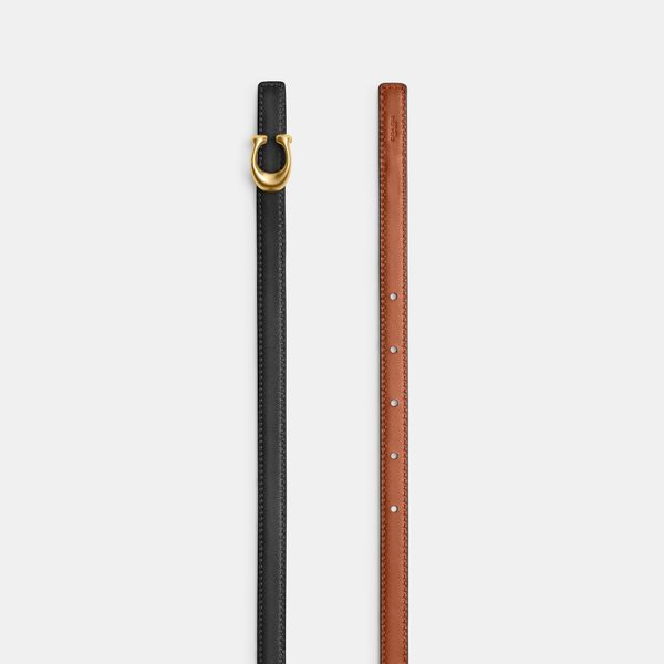 Cinto Sculpted Signature Buckle Reversible 13 mm Coach Preto - coach