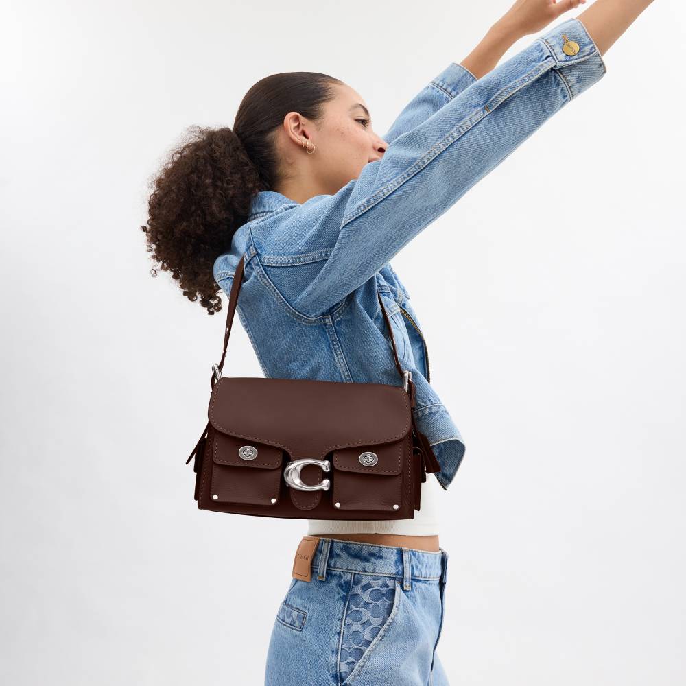 Bolsa Cargo Turnlock Soft Tabby Coach Marrom - coach