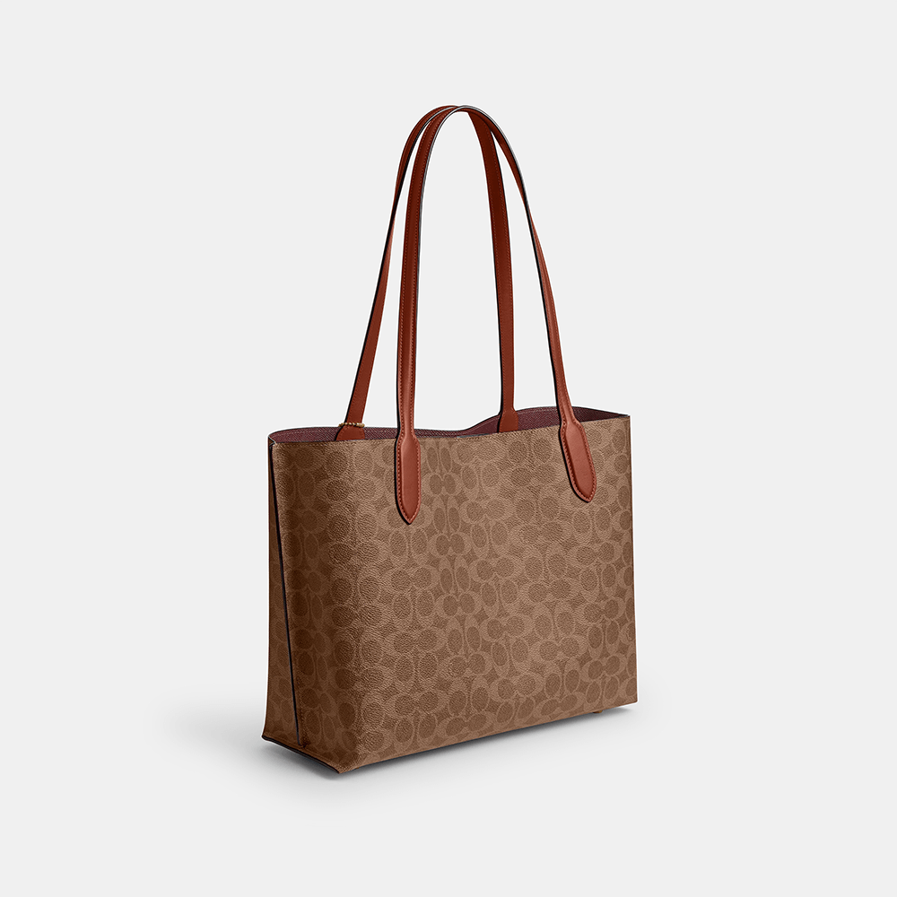 Bolsa Willow Tote In Signature Canvas Coach Marrom - coach