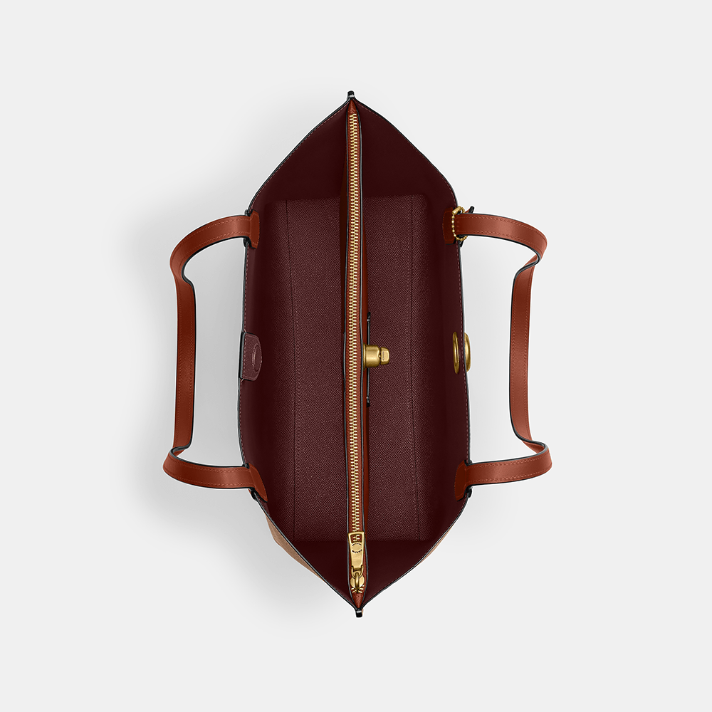 Bolsa Willow Tote In Signature Canvas Coach Marrom - coach