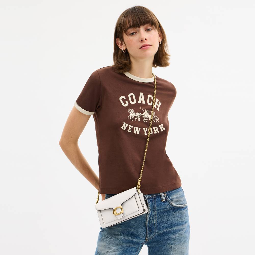 Bolsa Tabby Chain Crossbody 19 Coach Off White - coach